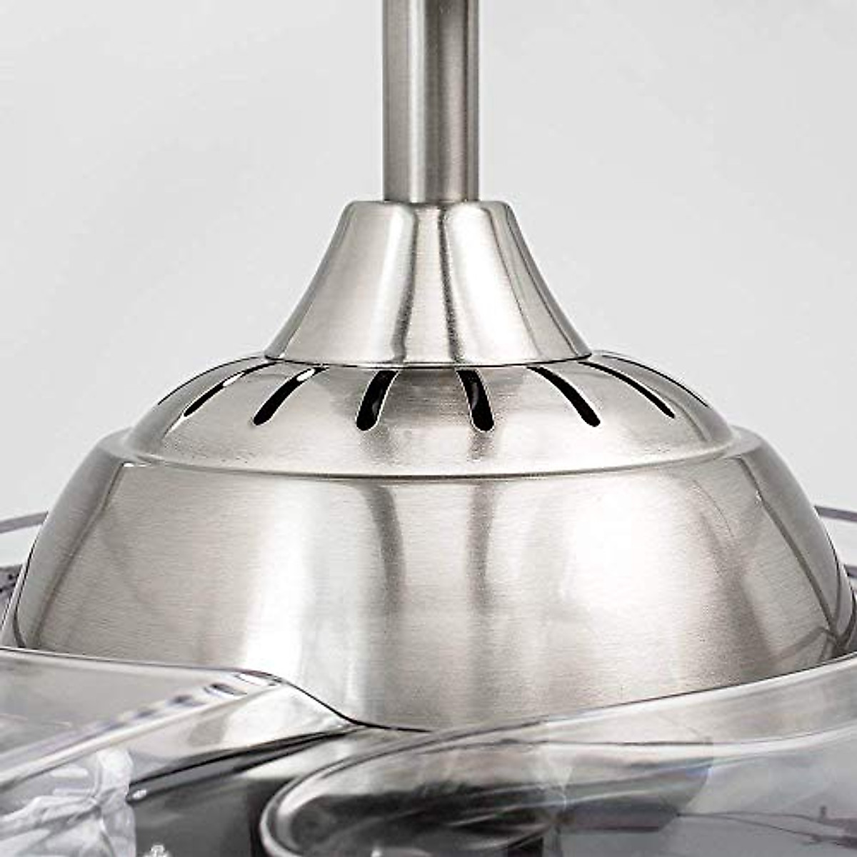 YEELED Light 42" Invisible Reversible Ceiling Fan with LED Light and Remote, 4 Retractable Blades Fan Chandeliers for Bedroom Livingroom, Indoor Ceiling Light Kits with Fans(42 Inch, Silver)