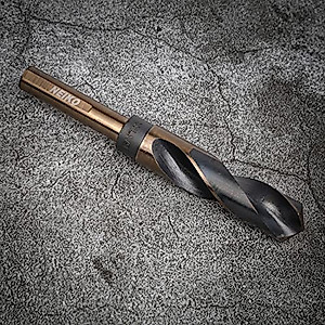 NEIKO 10235B 13/16” Drill Bit for Metal, 1/2” Shank, Silver and Deming, 135° Split Point, High Speed Steel Drilling Bit for Metals, Wood, Plastics, Composite Materials