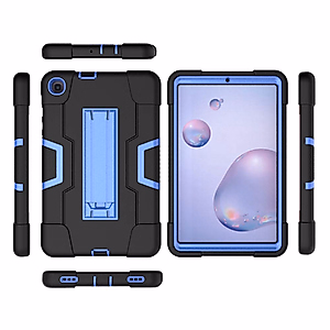 Mignova for Samsung Galaxy Tab A 8.4" 2020 Release SM-T307 Verizon/T-Mobile/Sprint/AT&T Galaxy Tab A 8.4 inch 2020 Case Silicone and Hard Back Shell Kids Friendly Cover Built in Kickstand (Black+Blue)