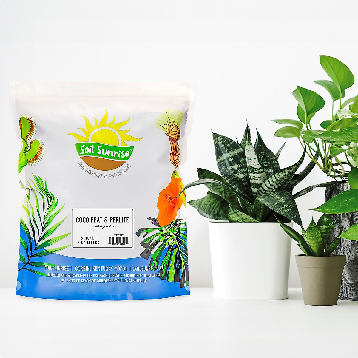 Coco Peat Perlite Potting Mix (8 Quarts), Loose Coconut Coir and Perlite