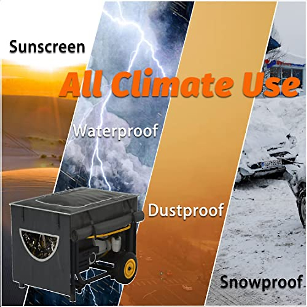GEHENG Generator Covers While Running,100% Waterproof Generator Cover,All Weather Use, 32"x24" X24 ", Super Heavy Duty 600D Waterproof Polyester Tarp 100% Waterproof, Tear Resistant, Black.
