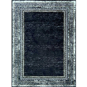 AK RUGS Modern Machine Washable Printed Area Rug Gloria Collection Living Room Bedroom Rug (Charcoal, 6' x 9')