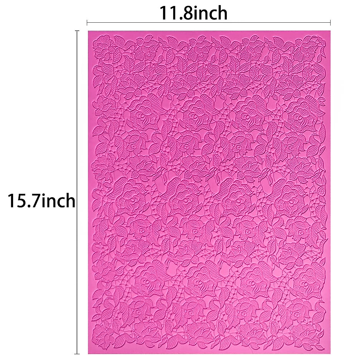 SUNHUKUS Fondant Impression Mats, Silicone Cake Lace Molds (Rose)