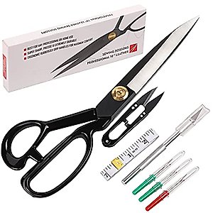 Professional Tailor Scissors 10 inch - Heavy Duty Sewing Fabric Scissors for Leather Cutting Industrial Sharp Shears Home Office Artists Students Tailors Dressmakers
