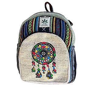 Gurkha Handmade Unique design Himalayan Hemp Backpack 13 IN Medium Hippie, Festival, Hiking & Tablet Laptop Backpack - Handmade In Mt. Everest Country Nepal