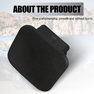 Miytsya 1 PC Car Tow Hook Dust Plug, 2In Rubber Square Mouth Trailer Receiver Tube Plug Protective Cover, Hitch Ball Insert Safety Tow Cover, Common Exterior Accessories for Most Cars (Black)