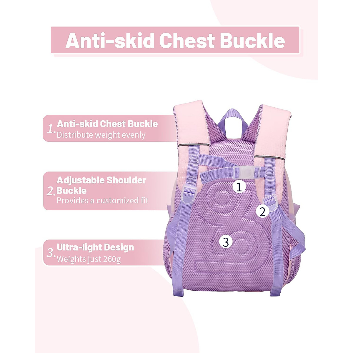 Tanou Toddler Backpack for Girls, 11'' Kids Backpacks for Pre-kindergarten, Cute Cartoon Animal Style School Bag for Little Kids Aged 1-3 Years, Pink Rabbit