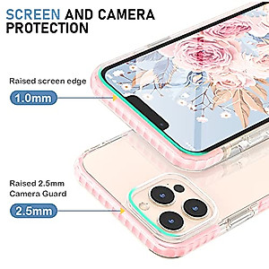 MATEPROX Compatible with iPhone 13 Pro Max Case Clear Thin Slim Crystal Transparent Cover Shockproof Bumper Case for iPhone 13 Pro Max 6.7" 2021(Pink)