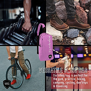 EDGE SPORTS Packable Sling Backpack - Water Bottle Crossbody Sling Perfect for the Gym, Hiking and Travel - Anti Theft Portable Bag (Navy Blue)