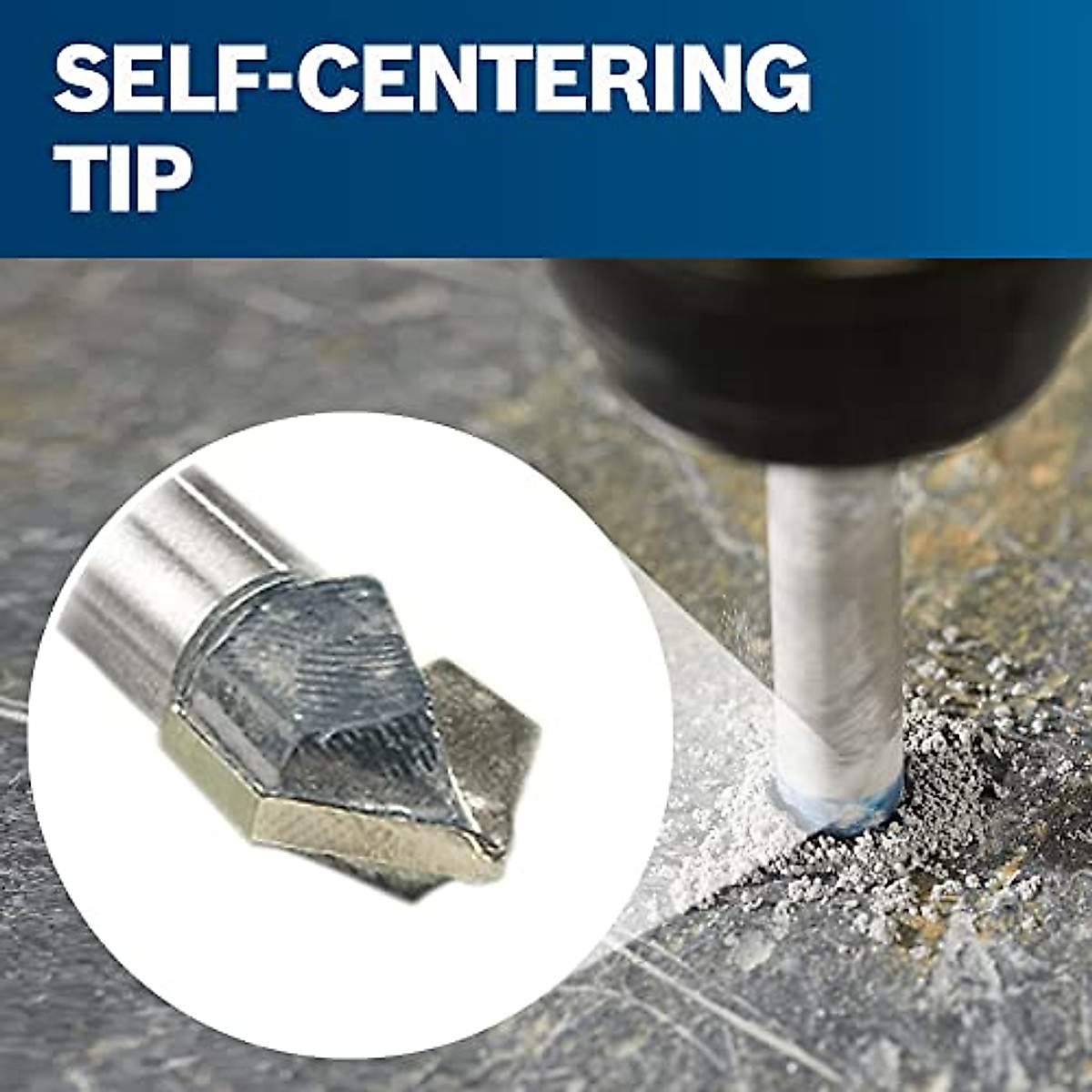 BOSCH GT2000 4-Piece Carbide Tipped Glass, Ceramic and Tile Drill Bits Assorted Set for Fast Drilling in Glass and Tile Applications