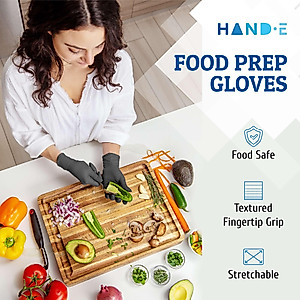 Hand-E Touch Disposable Grey Nitrile Gloves X Large -200 Count, Latex Free Medical Gloves