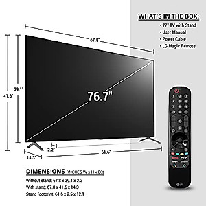 LG OLED A1 Series 77” Alexa Built-in 4k Smart TV, 60Hz Refresh Rate, AI-Powered 4K, Dolby Vision IQ and Dolby Atmos, WiSA Ready, Gaming Mode (OLED77A1PUA, 2021)