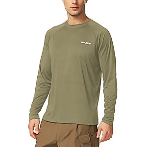 BALEAF Men's Long Sleeve Swim Shirts Rash Guard UV Sun Protection SPF T-Shirts UPF 50+ Quick Dry Swimming Fishing Slate Green Size L