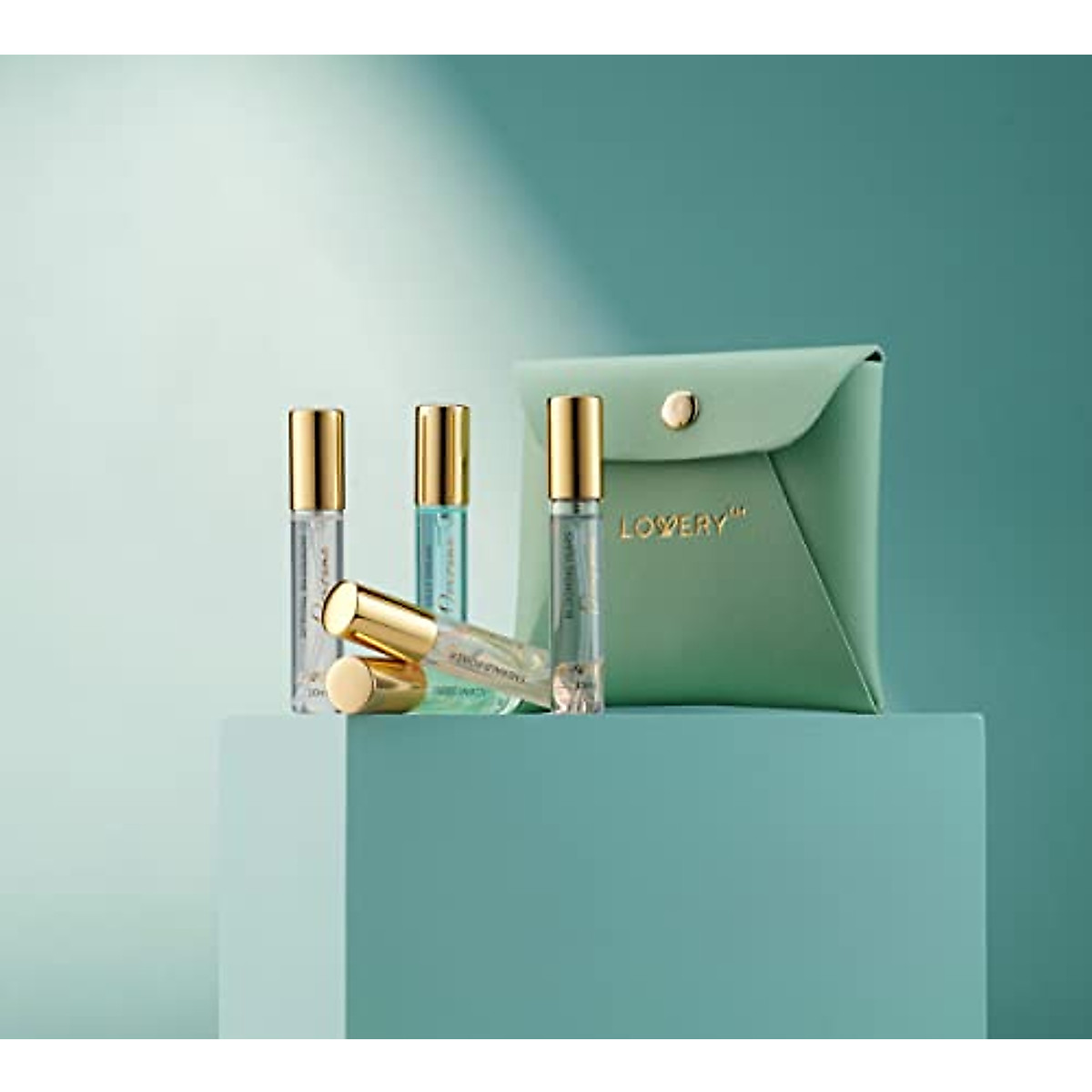 Christmas Gifts from Daughter & Son, Perfume Set Pack of 5 - Perfume Sampler Sets for Women & Men with Leather Pouch - 10ml Mini Perfume for Travel Gifts, Solo Scent & Layering Fragrances