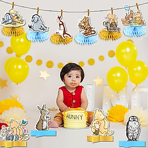 10pcs Classic Winnie Centerpieces Decorations, Oh Baby Table Decorations The Pooh Centerpieces for Cute Cartoon Baby Shower Party Decor
