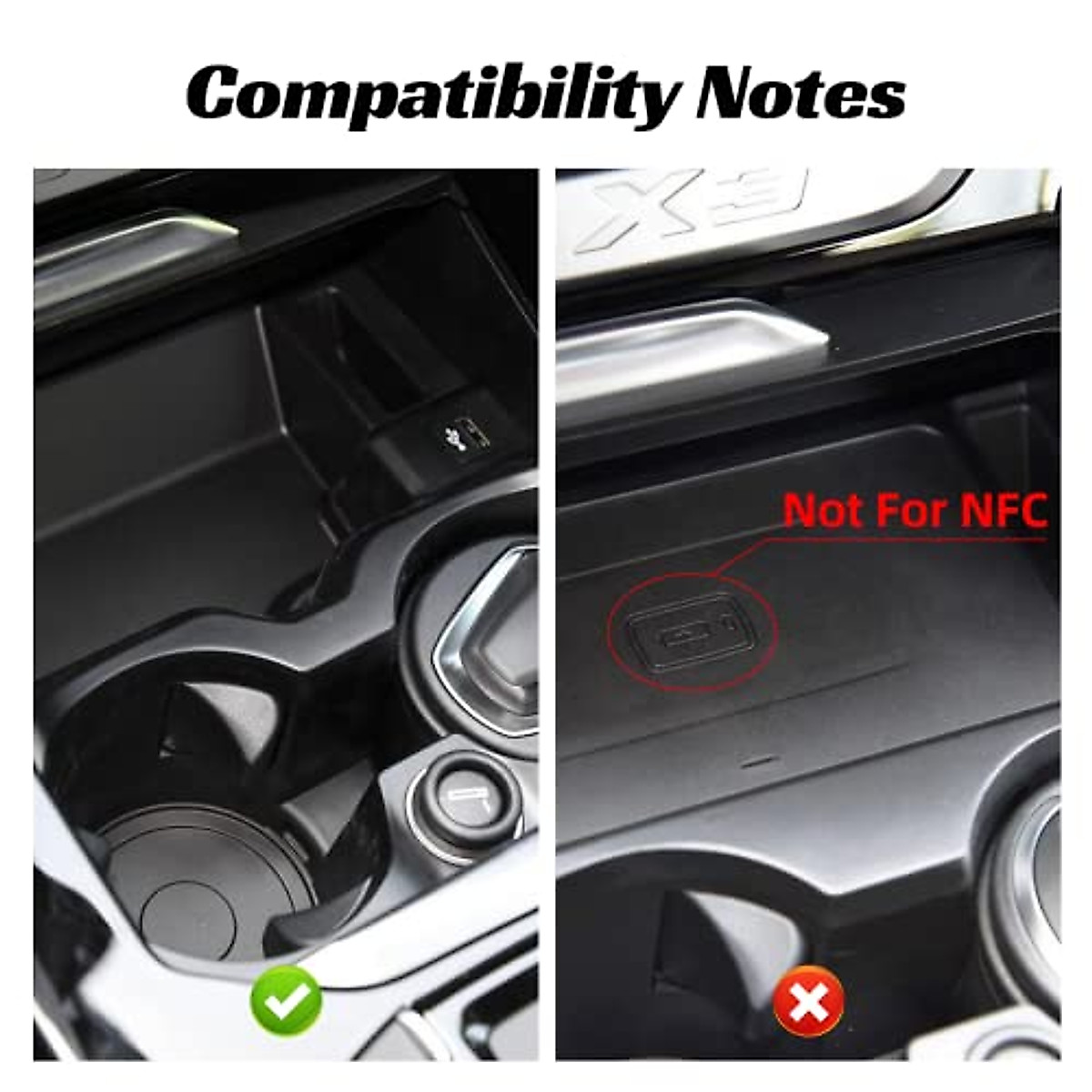 Wireless Charger Pad for BMW X3 G01 2023 2018 2019 2020 2021 2022,Fit for BMW X4 2019 2020 2021 2022 2023 Accessories,Wireless Charging Center Console Mat Organizer