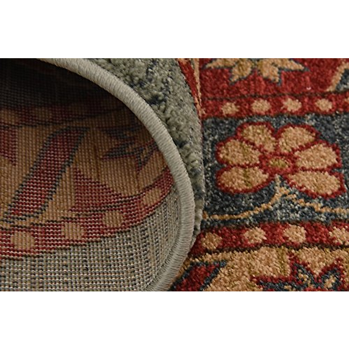 Unique Loom Sahand Collection Area Rug - Shapur (8' Round, Light Blue/ Light Brown)