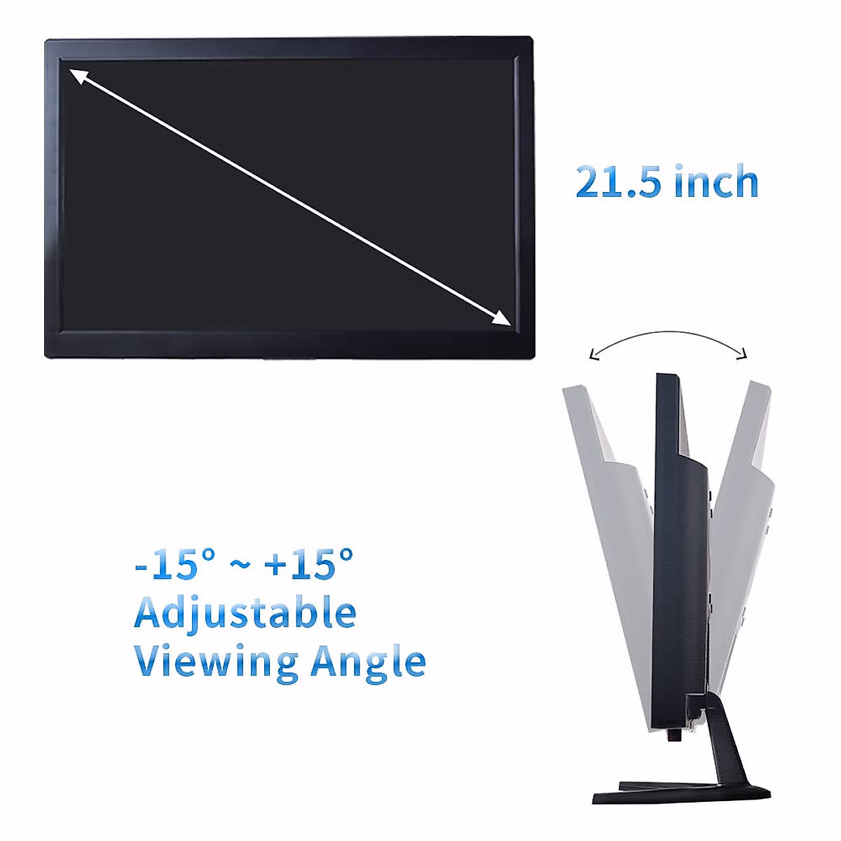Cocar 21.5" CCTV Monitor, 16:9 BNC Monitor 1920x1080 Composite Component YPbPr/BNC/VGA/HDMI/Audio in Out, VESA Wall Mounting TFT LCD Display for Home Security Systems Surveillance Camera STB DVR NVR