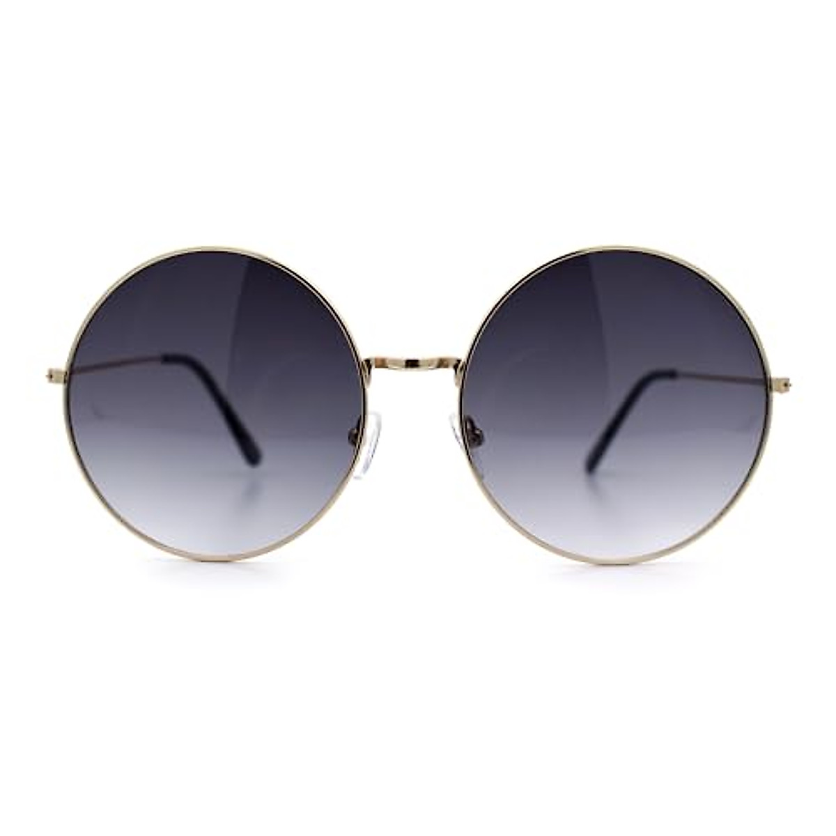Classic Oversize Joplin Style Hippie Round Circle Lens Sunglasses Gold Smoke