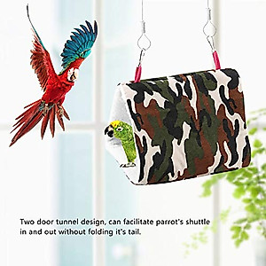 HEEPDD Bird Hammock, Warm Soft Parrot Nest Hanging Hut Tent for Parakeet Cockatiel Lovebird Budgie Finch Canary Cockatoo African Grey Amazon Macaw (#5) Nests
