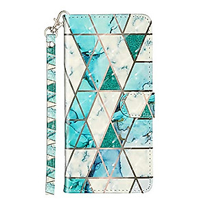 XYX Wallet Case for iPod Touch 7th/6th/5th Generation, Colorful Painted Pattern PU Leather Flip Case Kickstand with Wrist Strap, Marble