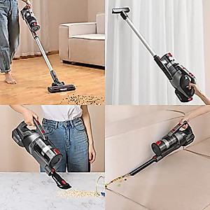 VEAVON Cordless Vacuum Cleaner, 200W 23Kpa Lightweight Cordless Stick Vacuum, Detachable Battery Design, 45 min Long Runtime, 4 in 1 Stick Vacuum Cleaner Perfect for Hardwood Floor Pet Hair - P6