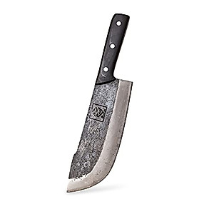 Daozi, Forged Cleaver Butcher Knife, 7.9-in High Carbon Steel Blade, Handmade Chinese Traditional Knife,Best for Chopping, Slicing, Cutting Meat,Fish,Ham
