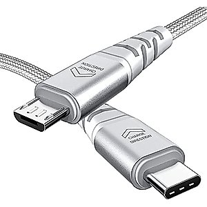 USB C to Micro USB Cable, Ancable 1-Feet Micro USB to USB Type C Cord Support Charge & 480Mbps Sync Data Compatible with MacBook, iMac Pro, Galaxy S8, S9, S10, Lenovo Yoga