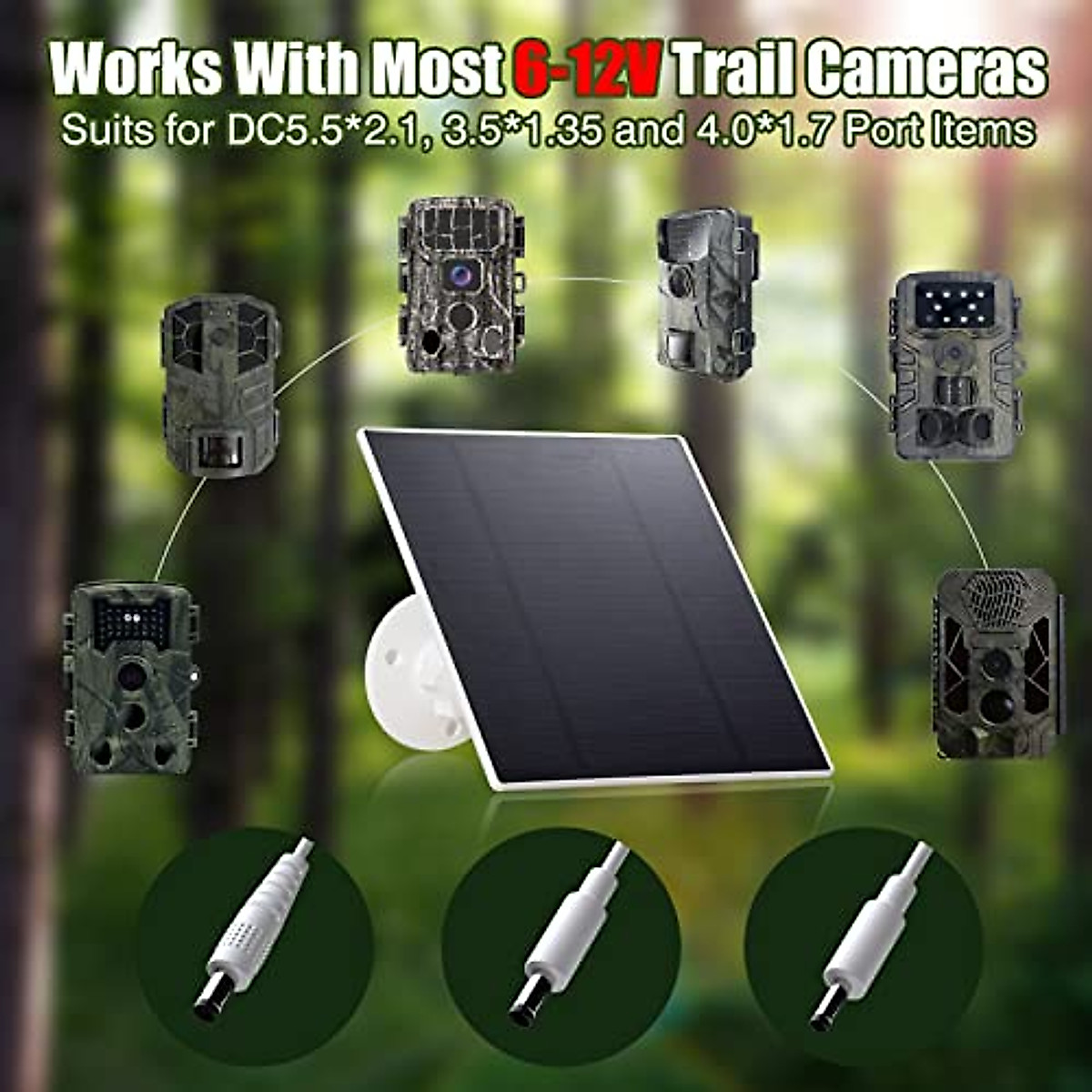 DEHKATA Trail Camera Solar Panel 10400mAH, Solar Battery Charger Kit 6V 9V 12V, IP66 Waterproof Hunting Accessory, Fits Most Solar Panel for Trail Cam