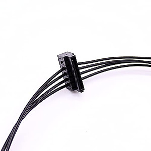 SZVIVID 18AWG Motherboard ATX Mini 4 Pin to 2X Right-Angle 15 Pin SATA Hard Drive HDD Power Supply Adapter Cable for Lenovo 18-inch (45cm) (4 Piece)