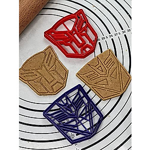 Set of 2 Autobots Decepticons Logo Cookie Cutters & Molds 3.5” inches Produced by 3D Kitchen Art