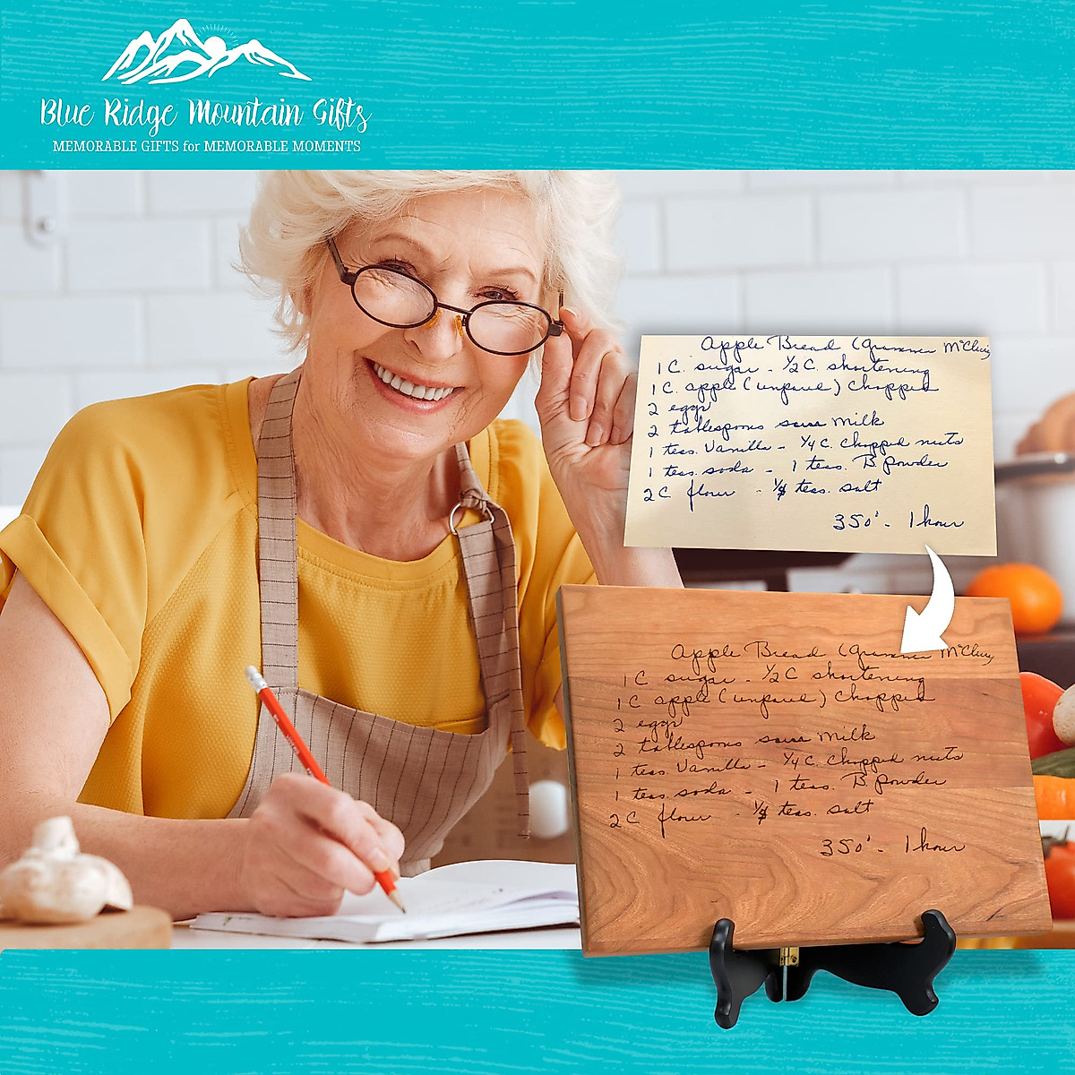 Blue Ridge Mountain Gifts Personalized Cutting Board - Laser Engraved Wooden Chopping Boards, Measurement Conversions for Counter Display and use