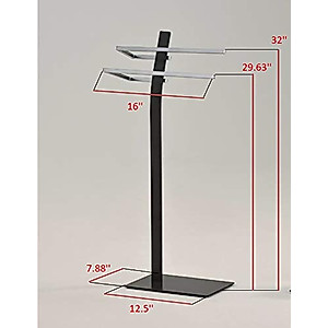 Kings Brand Furniture - Sierra Metal Freestanding Bathroom Towel Rack Stand, Black/Chrome