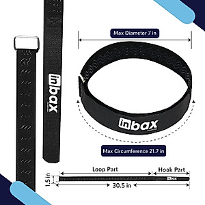 inbax Bike Straps with Steel Buckle and Wave Gel Grip- 2 Pack- Adjustable Nylon Bike Rack Straps with Double Webbing- Wheel Stabilizer Straps 30.5 x 1.18 Inch