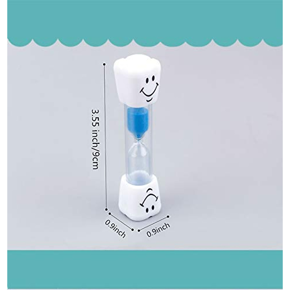 2 Minute Sand Timer Set for Brushing Teeth Pack of 6 Colorful Smiley Hourglass Timers