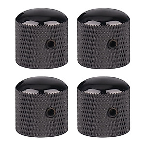 XIYANGJUAN 4Pcs Metal Guitar Knobs Volume Tone Control Knobs Dome Knobs with with Allen Keys Screws for Fender Telecaster Gibson Les Paul Electric Guitar Bass (Black)