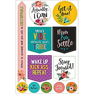 Essentials Planner Stickers -- Wake Up Kick Ass Repeat (Set of 150 Stickers)