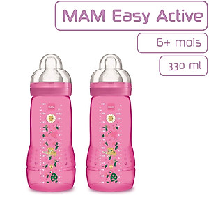 MAM BIBERON 2EME Age Fille Tétine Débit X Lot de 2 (2 x 330 ml)