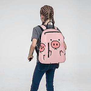 DEHIWI Cute Pig Casual Backpack Bag Lightweight Laptop Bag Travel Laptop Backpack For Women Men