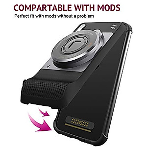 Casewe – Motorola Moto Z2 Force Flexible TPU Protective Bumper Case Cover/Compatible with Moto Mods - All Black Matte