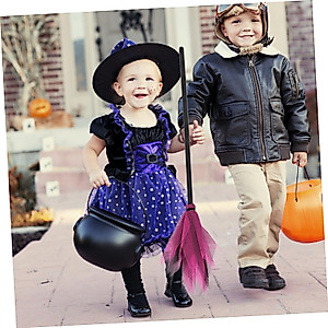 NOLITOY Halloween Witch Broom Set of 2, Halloween Plastic Witch Flying Broom, Halloween Costume Accessories for Cosplay Favors, Masquerade (Random Color)