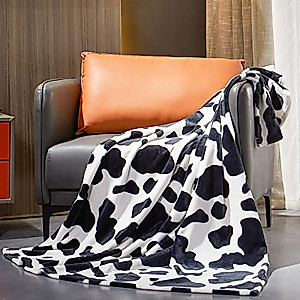 MAST DOO Large Cow Print Fleece Throw Blanket, Fluffy Black and White Aesthetic Bed Blanket Cow Bedroom Decor Suitable for All Season 60x80 inch