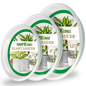 SupKing Plant Saucers 9 Packs of 6inch 8inch 10inch,Durable Clear Plastic Drip Tray Thicker Sturdier Plant Pot Saucers Stronger Flower Pot Tray for Indoors & Outdoors (3 Size)
