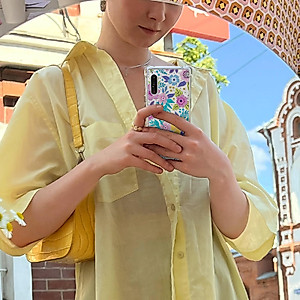 DNTMZIN for Samsung Galaxy note20 Ultra Case, Clear TPU Bumper Women Girl Phone Case, Flower Soft & Flexible Shockproof Floral Women Phone Cover,Prevent watermarks A02-Colorful Flowers,6-n20u-02