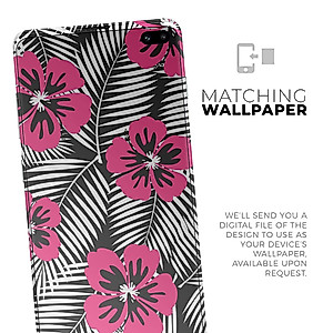 DesignSkinz Tropical Summer Hot Pink Floral Protective Vinyl Decal Wrap Skin Cover Compatible with The Samsung Galaxy S20 (Screen Trim & Back Glass Skin)