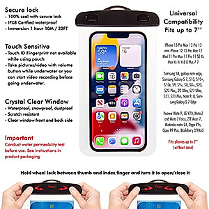 3-PK Waterproof Phone Pouch Phone Dry Bag Case for iPhone 13 12 11 Pro Max XS Max Samsung Galaxy s10 Google Up to 7.0". Cruise Lanyard & Waterproof ID Key Card Holder Clip. Van Gogh Collection