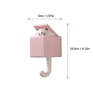 Cute Animal Wall Hooks for Hanging-1PC Creative Pet Hooks for Coat, Scarf, Hat, Towel, Key, Bag, Utility Animal Hook for Wall Hanging Decorations (01_Pink)