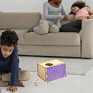 POPETPOP Rabbit Toys Bunny Cage Guinea Pig Cage Decorations - 4 Pieces Hamster Hideout Door Curtains Fleece Hideaway, Small Animal Habitat Cage Accessories Parrot Toys Bunny Cage