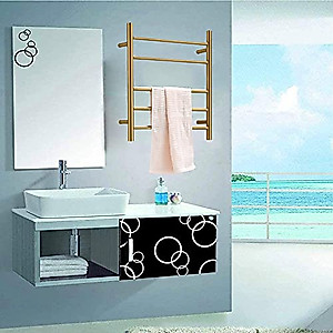 Bathroom Towel Warmer Electric Heated Towel Rack, Black Towel Warmer Wall Mounted Electric Heated Towel Rack with 8 Round Bar, Drying Rack 304 Stainless Steel Electric Heated Towel Rail Rack for Bathr