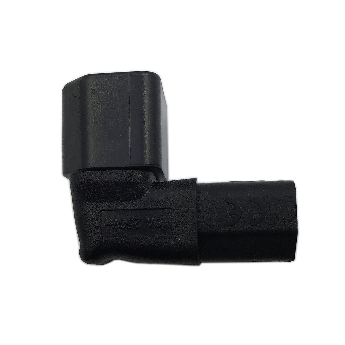 CERRXIAN Down Angle IEC 320 C14 3 Pin Male to C13 Female PDU PSU UPS Power Extension Adapter Receptacle for LCD LED TV Wall Mount